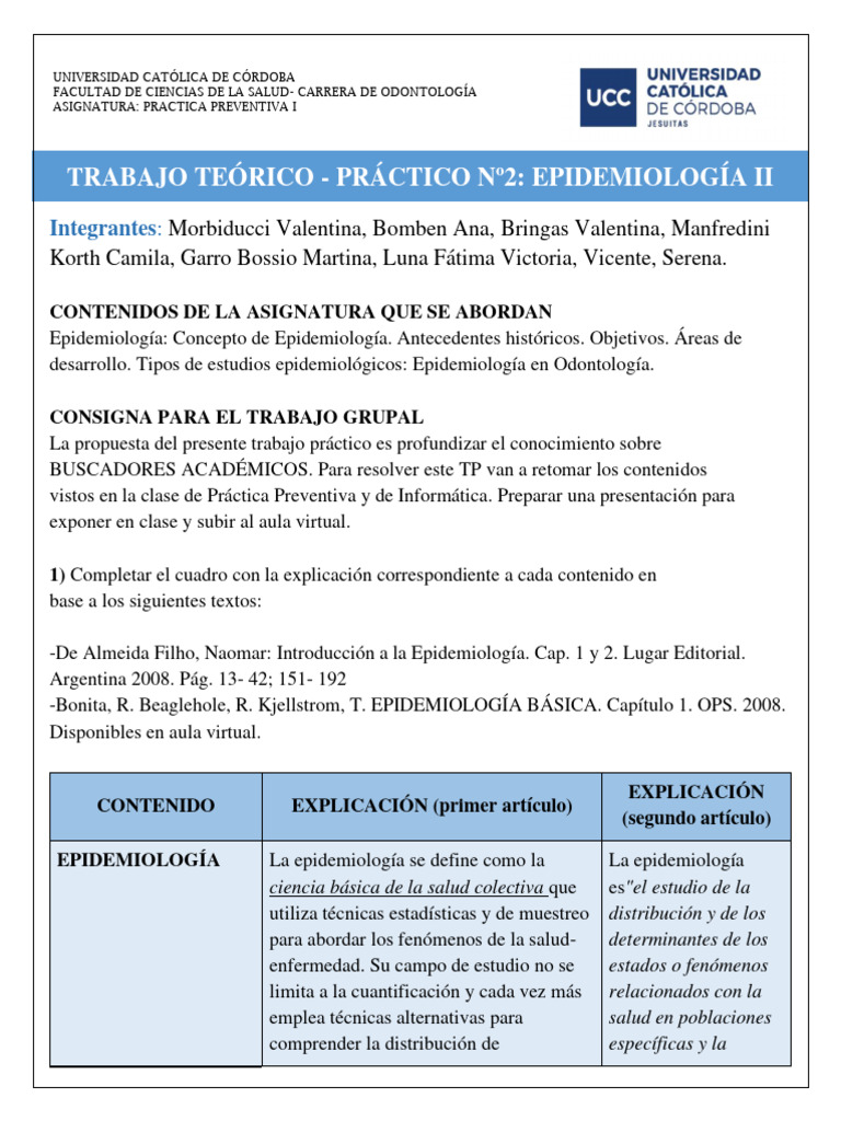 TP Nro 2 | PDF | Epidemiología | Odontología