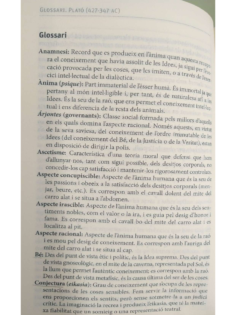 Glossari Plato | PDF