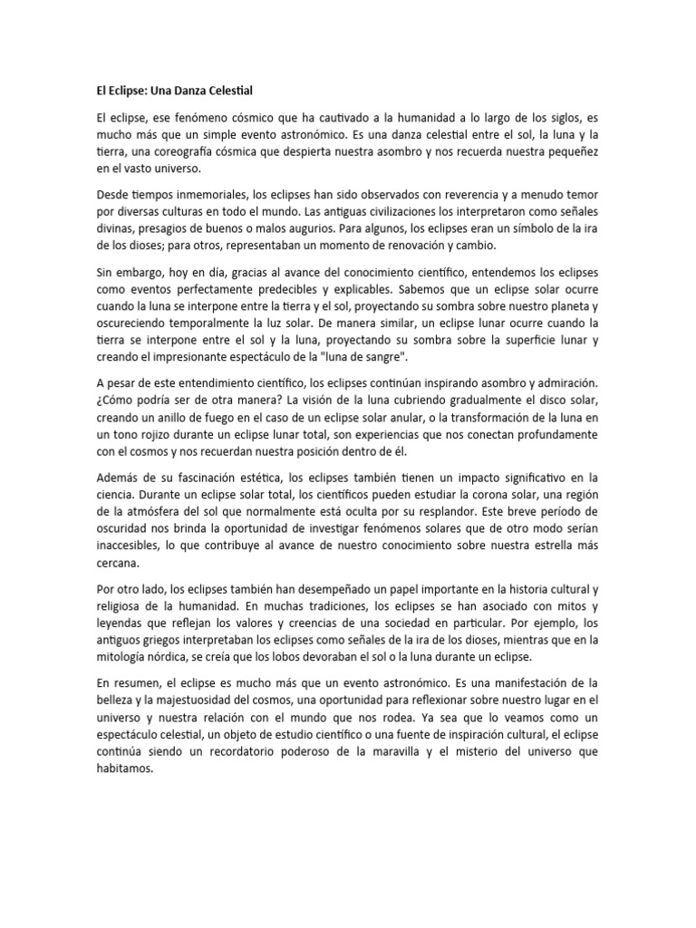 El Eclipse | PDF | Eclipse | Eclipse solar