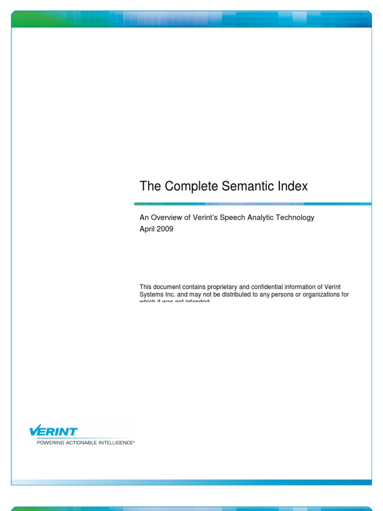 Speech Analytics - The Complete Semantic Index | PDF | Search Engine ...