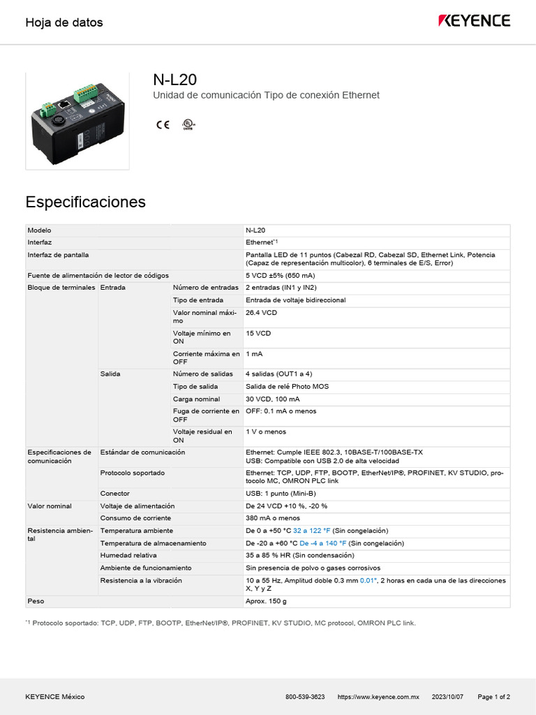 N-L20 Datasheet | PDF | USB | Ethernet