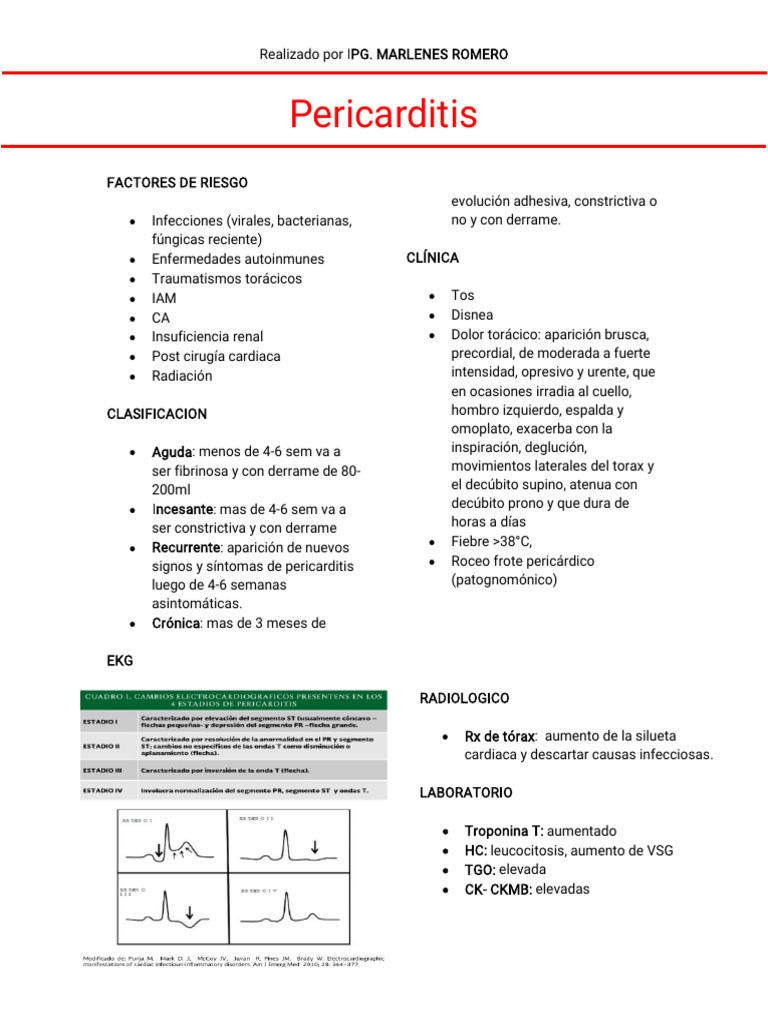 Pericarditis | PDF | Medicina CLINICA | Enfermedades y trastornos