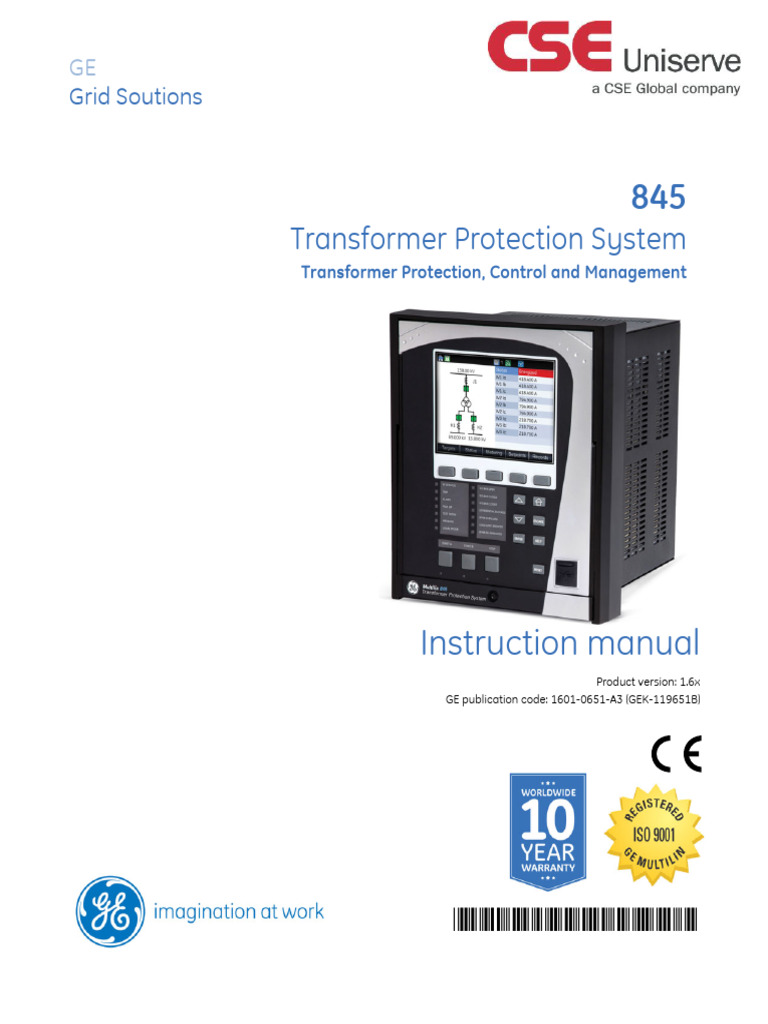 GE Multilin 845 Instruction Manual | PDF | Relay | Transformer