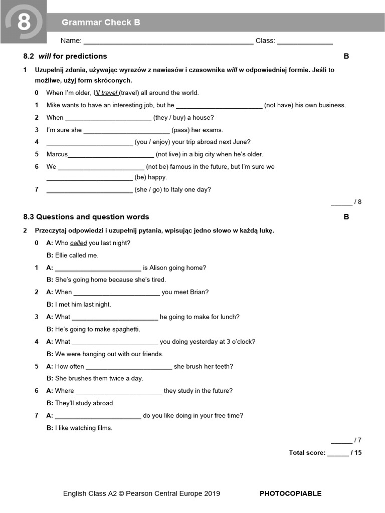 English Grammar Exercise A2 | PDF