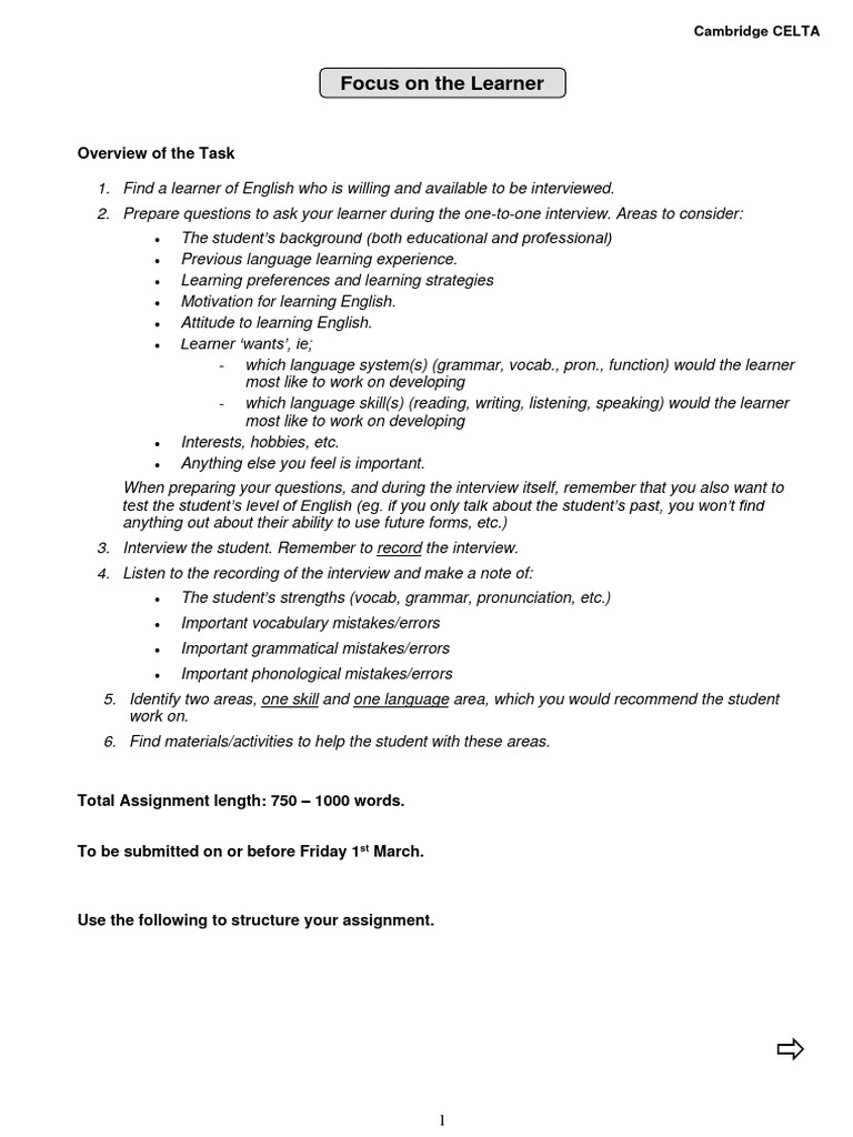 Focus On The Learner | PDF | Learning | Vocabulary