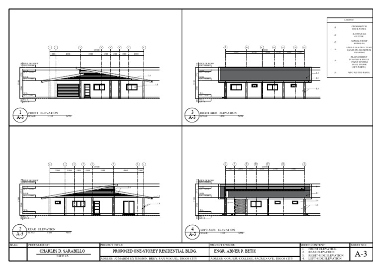 Proposed One-Storey Residential Plan | PDF | Structural Engineering ...