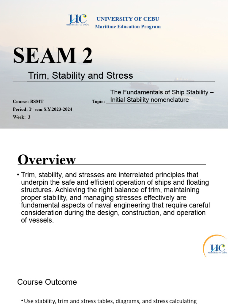 Seam-2-Week-3-The-Fundamentals-of-Ship-Stability-Initial-Stability-nomenclature-1 | PDF ...