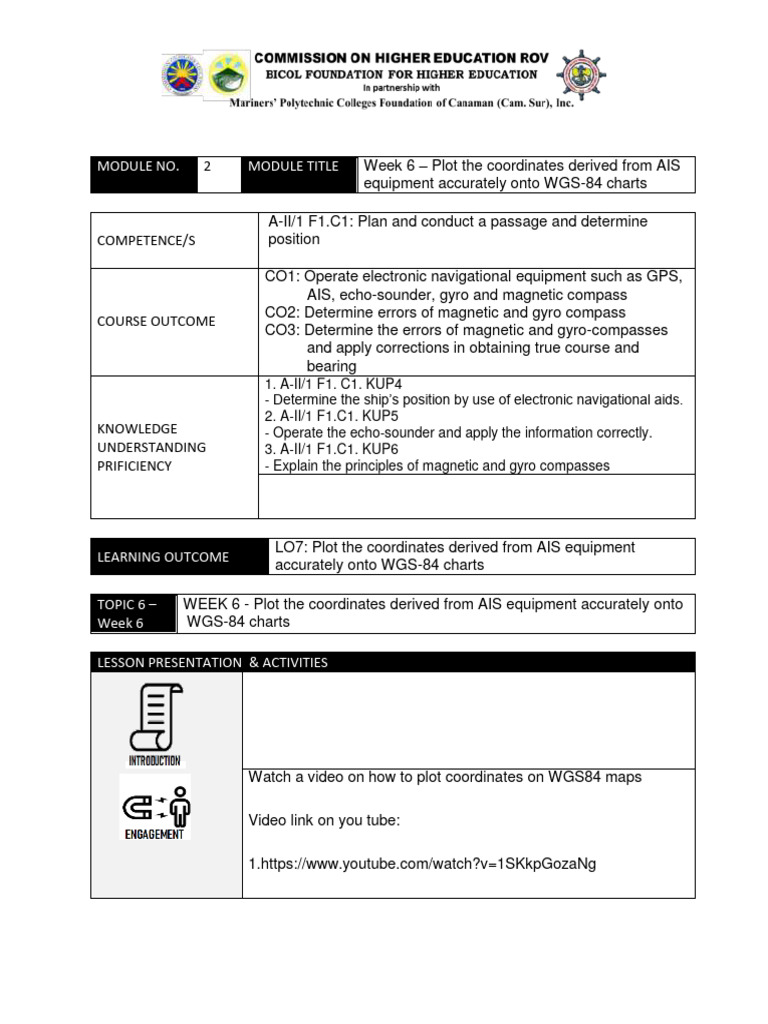 Module 2 Nav 1 Wk 6 Pdf Latitude Longitude