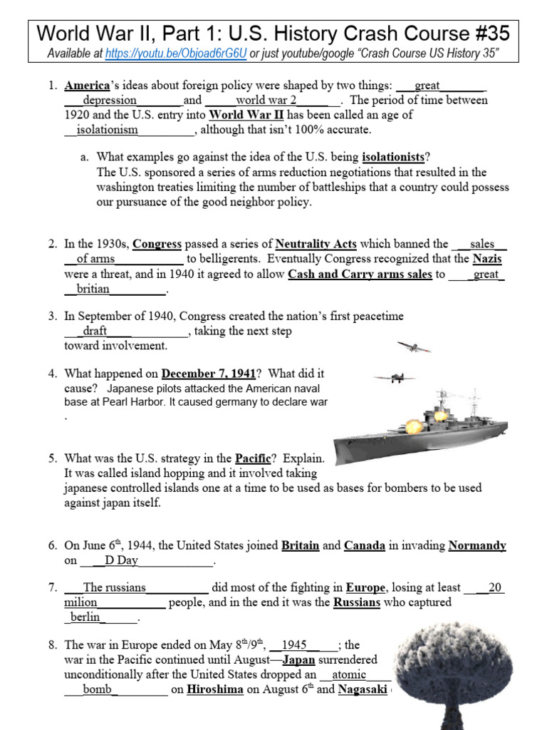 Copy of Crash Course US History 35 World War II, Part 1 | PDF ...
