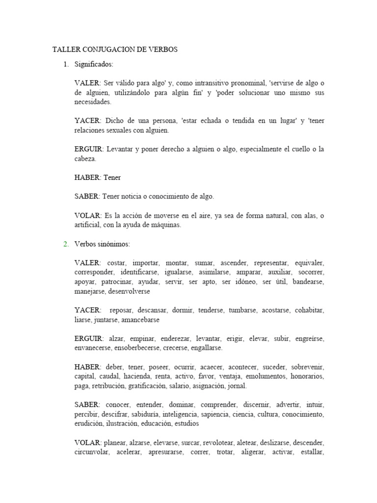 Conjugacion De Verbos Pdf