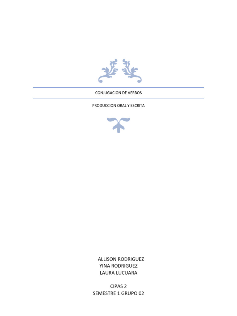 Conjugacion de Verbos 1 | PDF