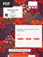 Procedure Text Definition, Generic Structures, Purposes, Language ...