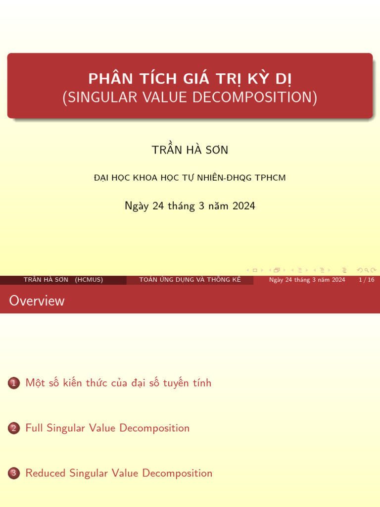 Singular Value Decomposition Pdf