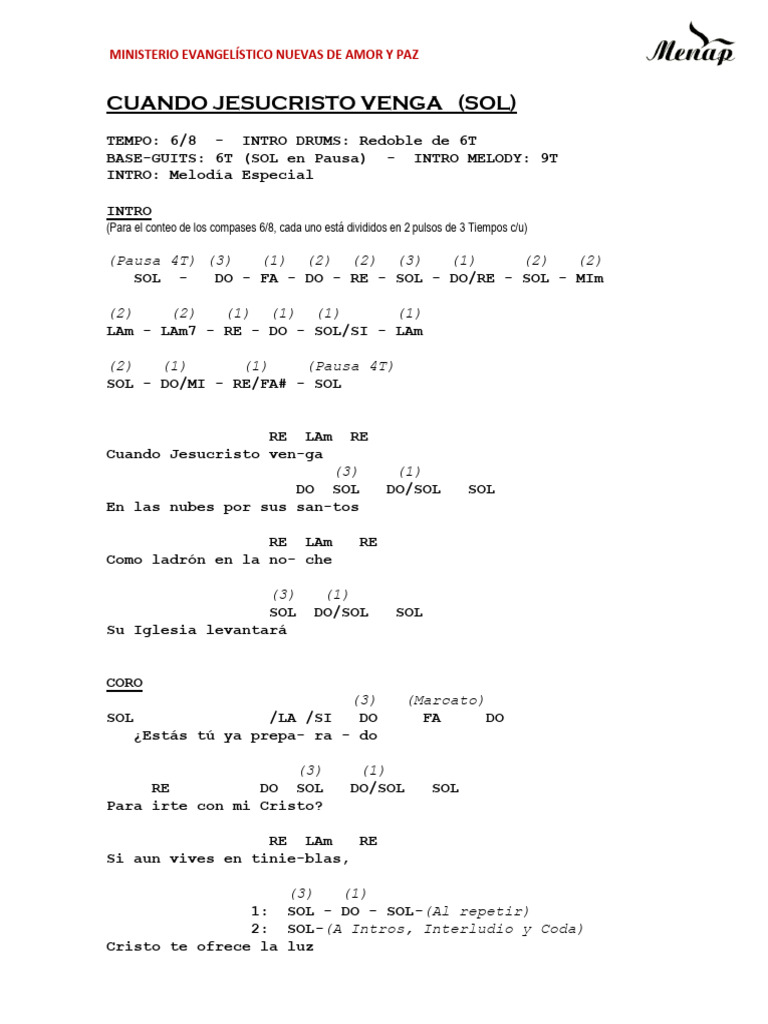 Cuando Jesucristo Venga-1 | PDF | Composiciones Musicales | Teoría musical