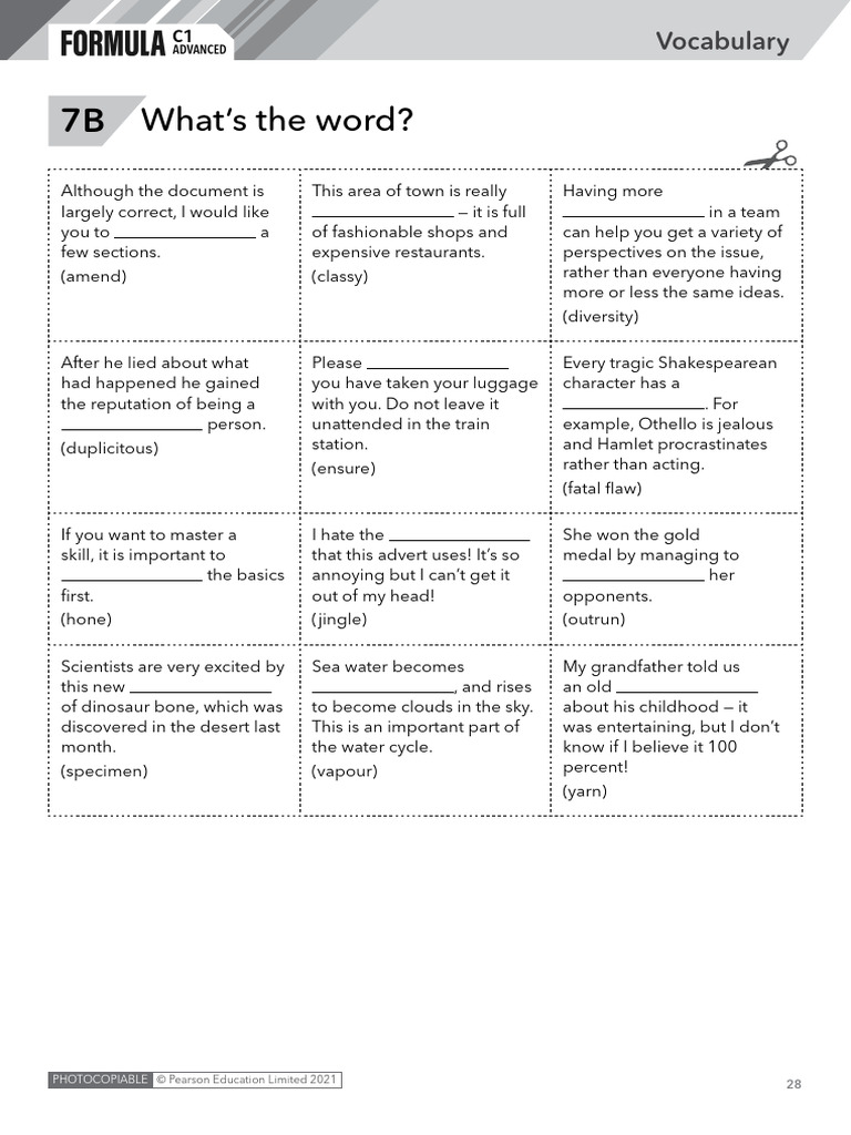 FORM C1 Photocopiables 7B | PDF