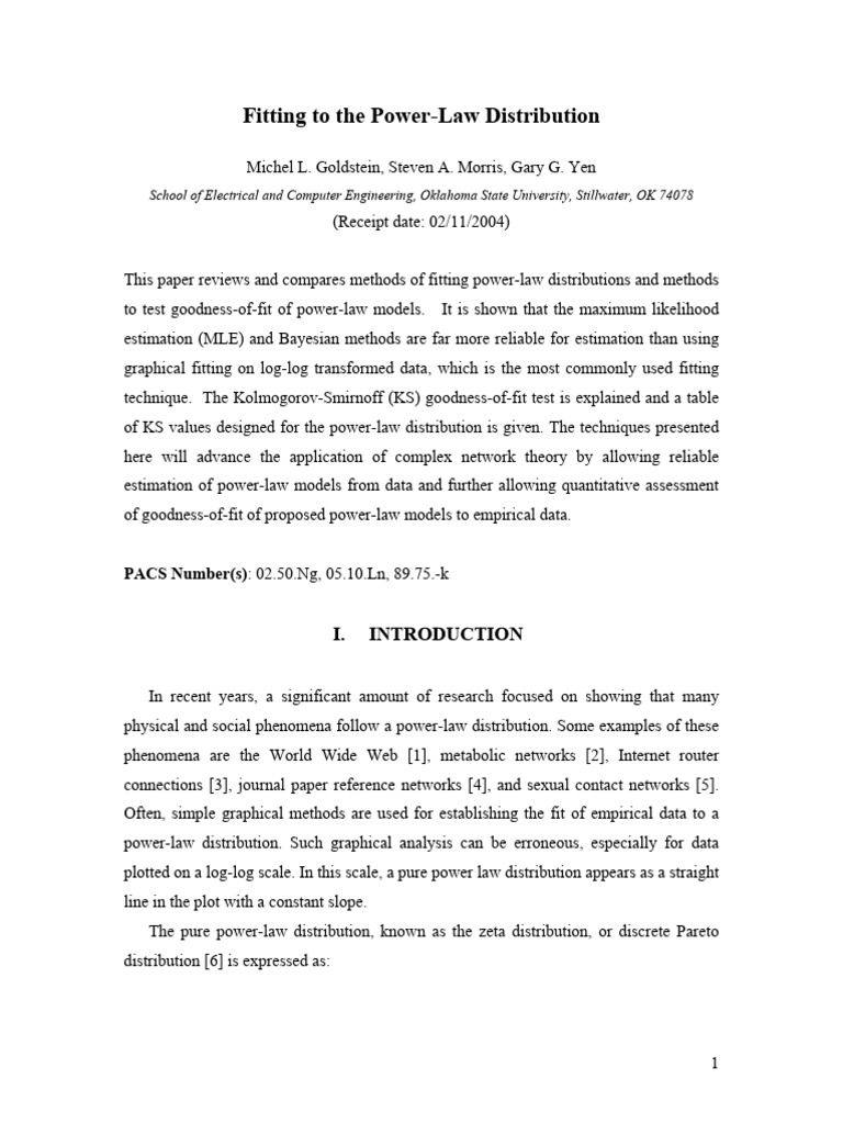 Fitting To The Power-Law Distribution | PDF | Power Law | Estimation Theory