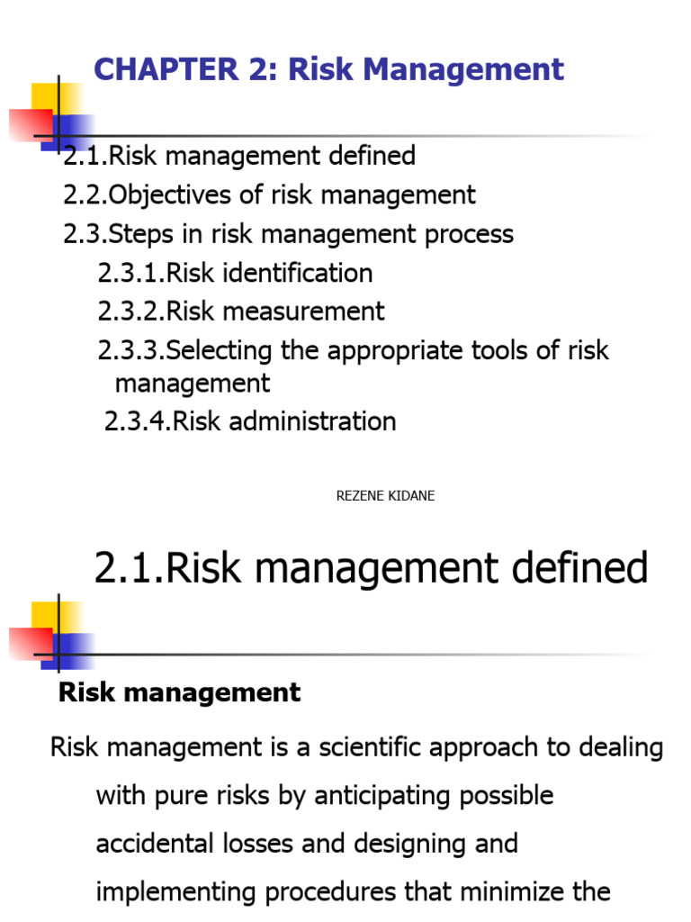 Chapter 2 Risk Management | PDF | Risk Management | Risk