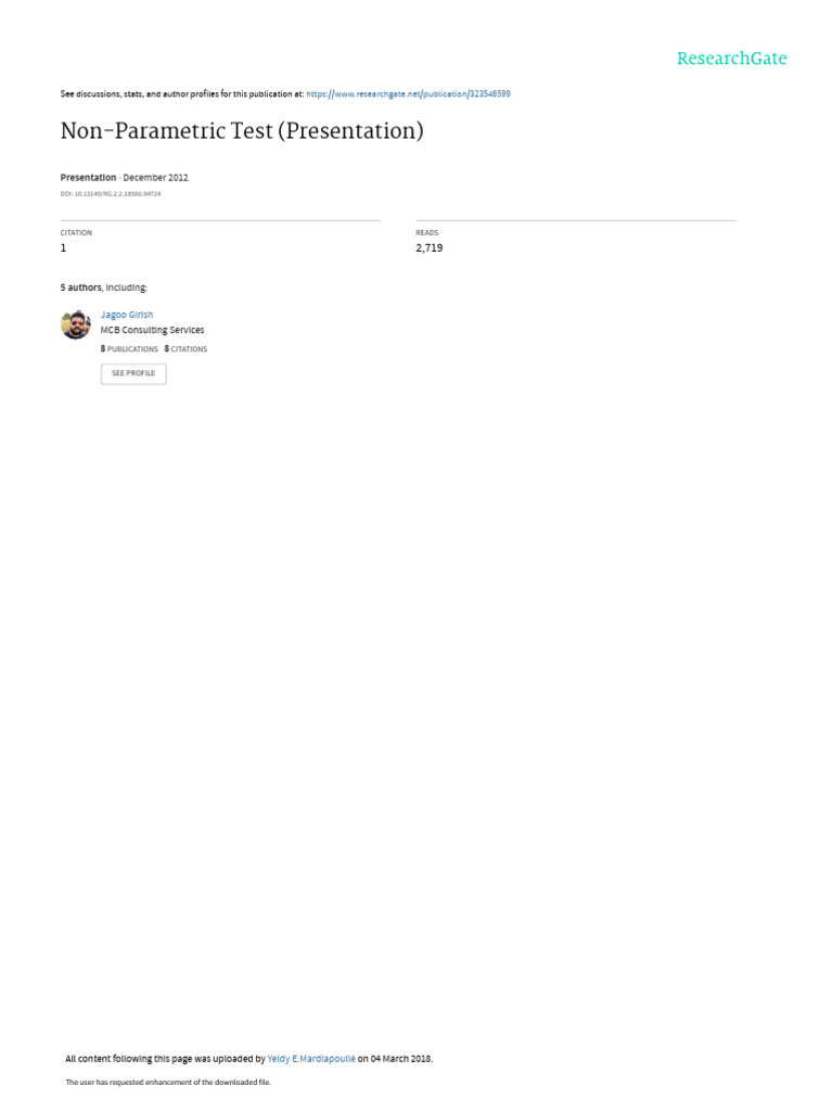 Non-Parametric Test Overview and Methods | PDF | Mann–Whitney U Test ...