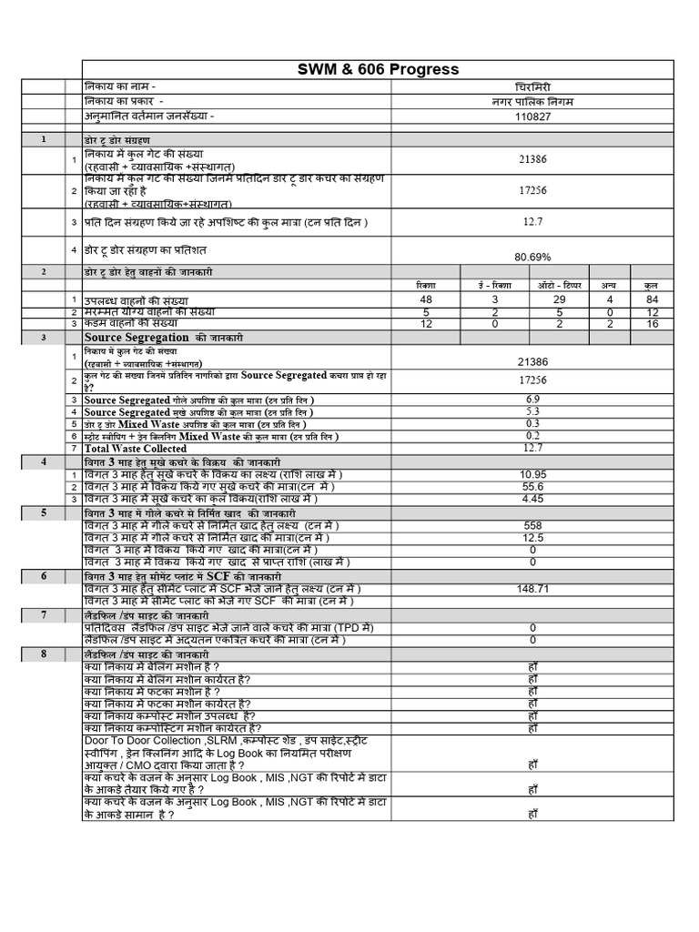 SWM & 606 Progress | PDF
