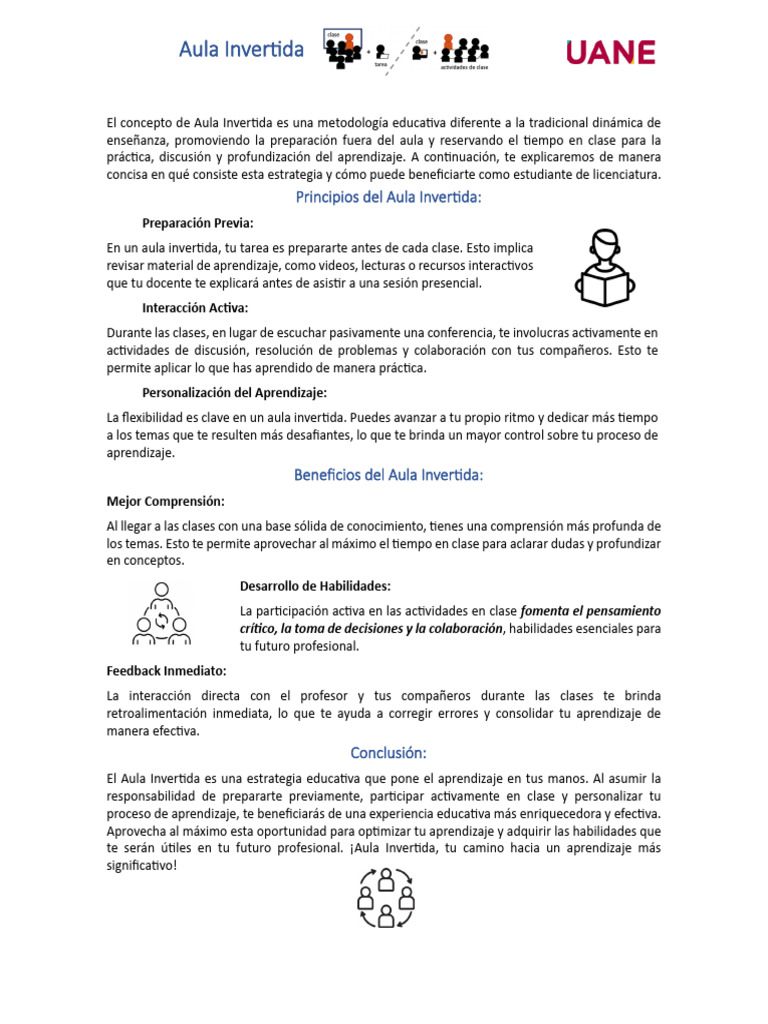 Aula Invertida Estudiantes | PDF | Salón de clases | Comunicación humana