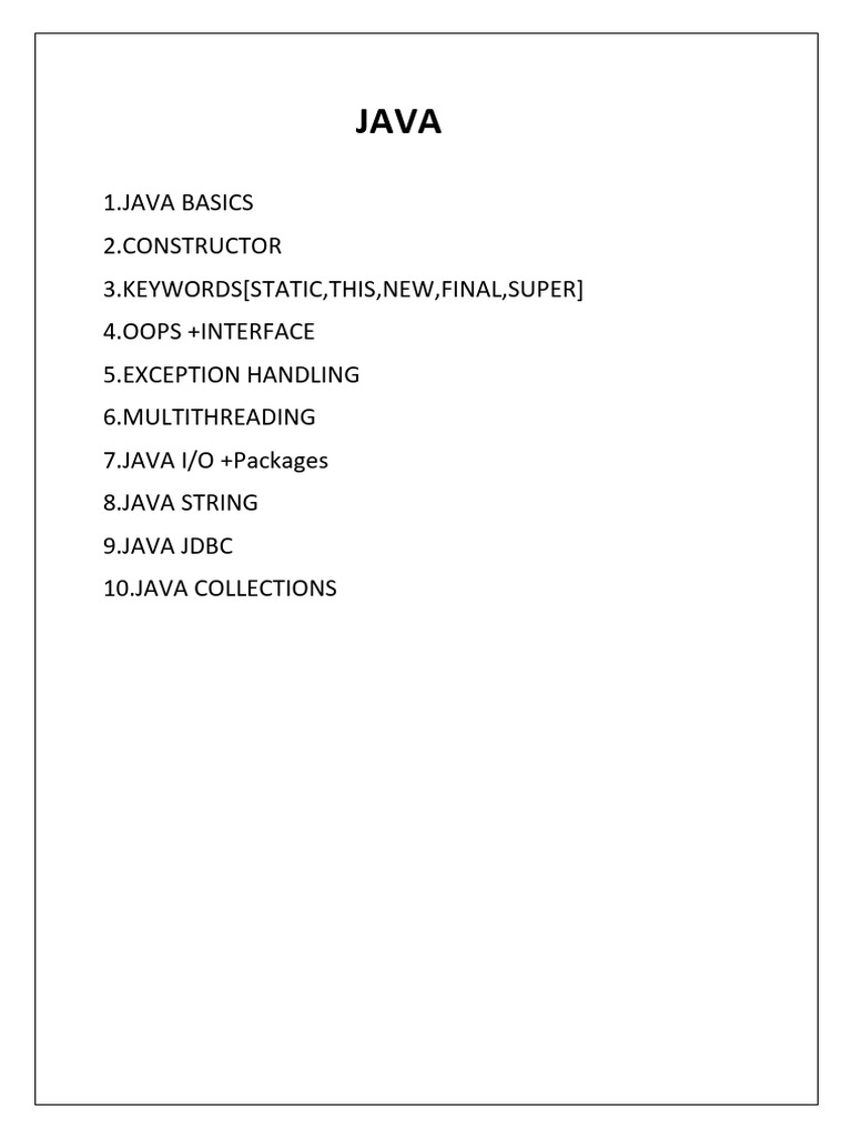 Java Notes Pdf Class Computer Programming Method Computer