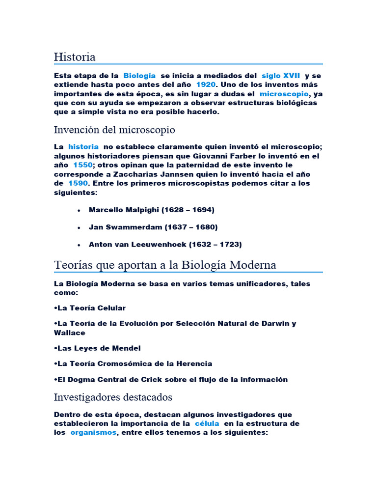 History The Biolog | PDF | Microscopio | Biología