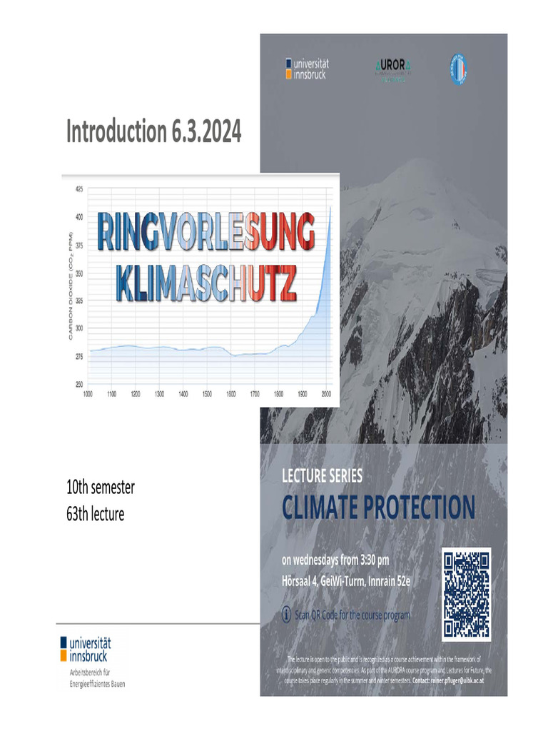2024 03 06 Introduction Lecture Series Climate Protection SS2024 | PDF | Climate Change | Climate