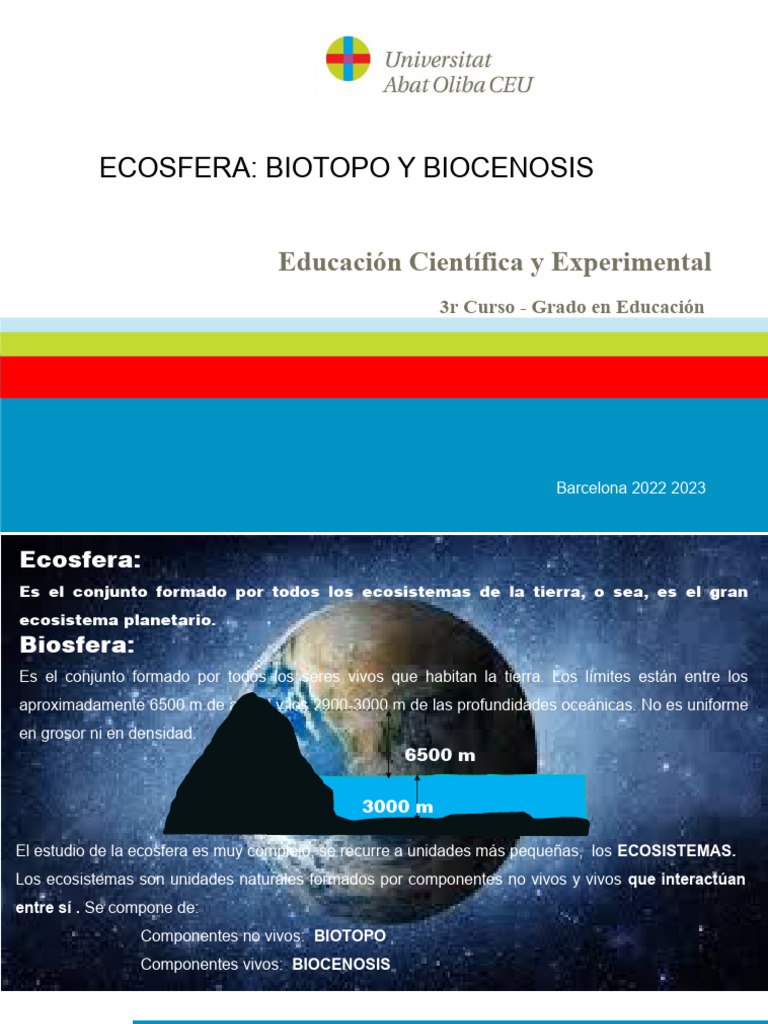 Ecosfera: Biotopo y Biocenosis Explicados | PDF | Ecosistema | Ecología