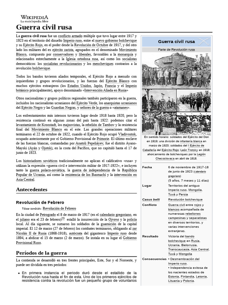 Guerra Civil Rusa | PDF | Ejército Rojo | Imperio ruso