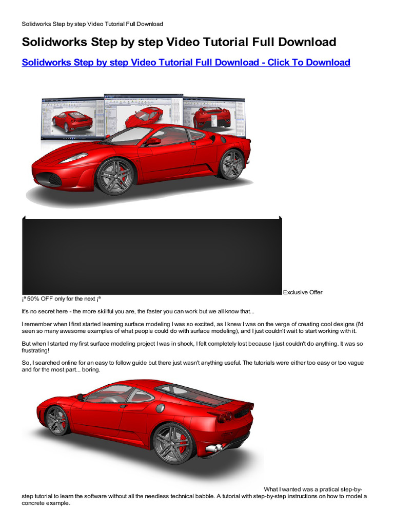 Solidworks Step by Step Video Tutorial Full Download-Html | PDF | Dvd | Computing