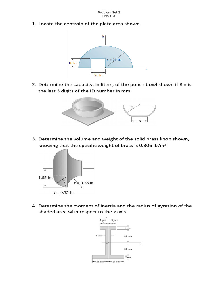 Engineering Mechanics Problem Set | PDF