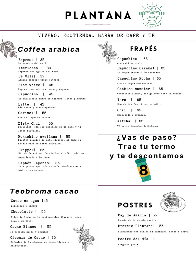 menu carta restaurante vertical imprimir minimalista | PDF | Té ...