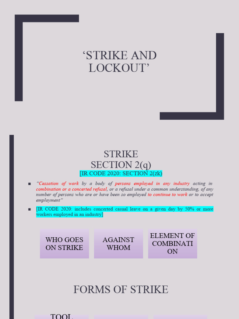 Understanding Strikes and Lockouts | PDF | Strike Action | Lockout ...