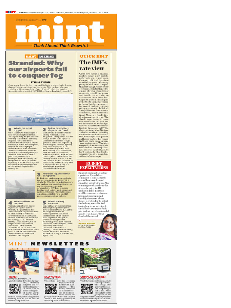 Mint 17-01-2024 | PDF | Inflation | Core Inflation