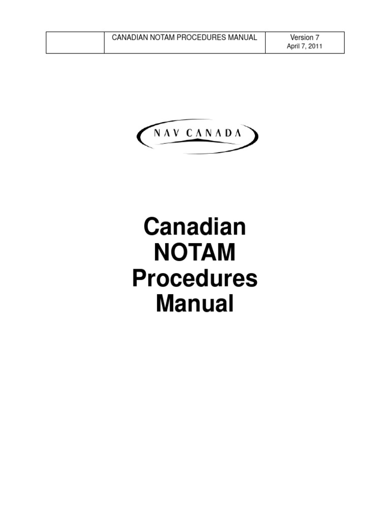 Notam Manual En Pdf Runway Aviation