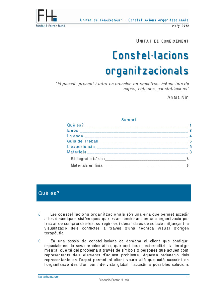 Constel - Lacions - Cat - A Les Organitzacions | PDF