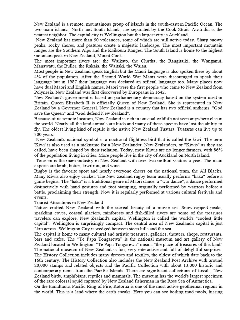 New-Zealand-text | PDF | New Zealand