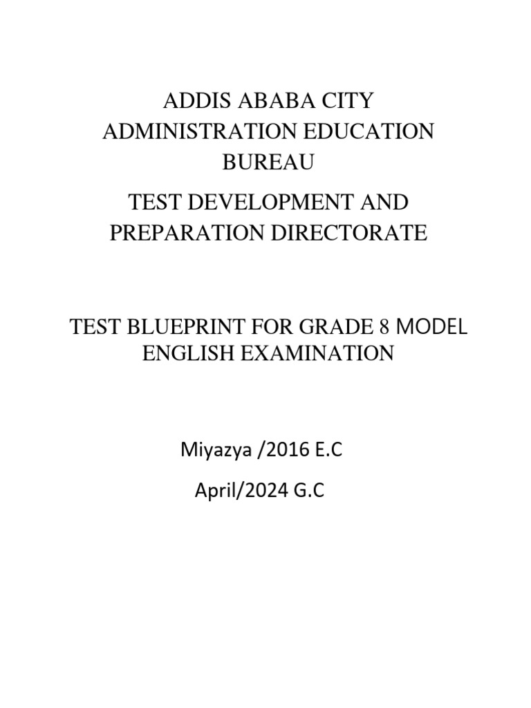 TOS For G8 Eng M.Exam (2016) | PDF | Grammatical Tense | Vocabulary