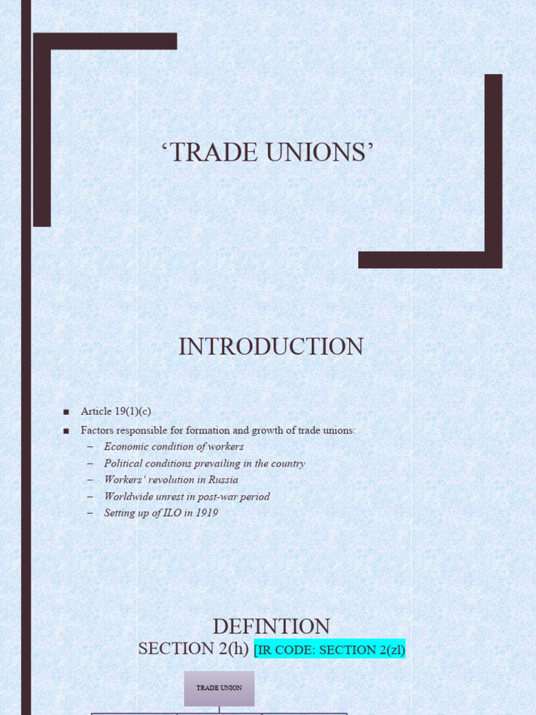 Overview of Trade Unions and IR Code | PDF | Employment | Trade Union