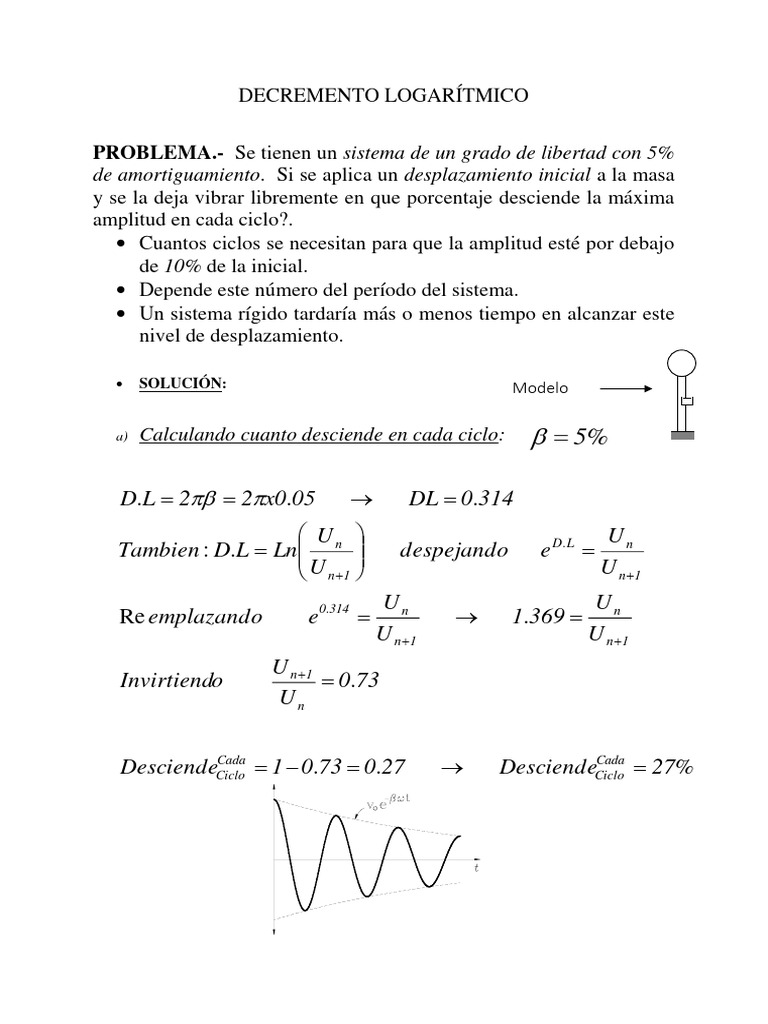 DECREMENTO LOGARÍTMICO | PDF | Mecánica | Mecanica clasica