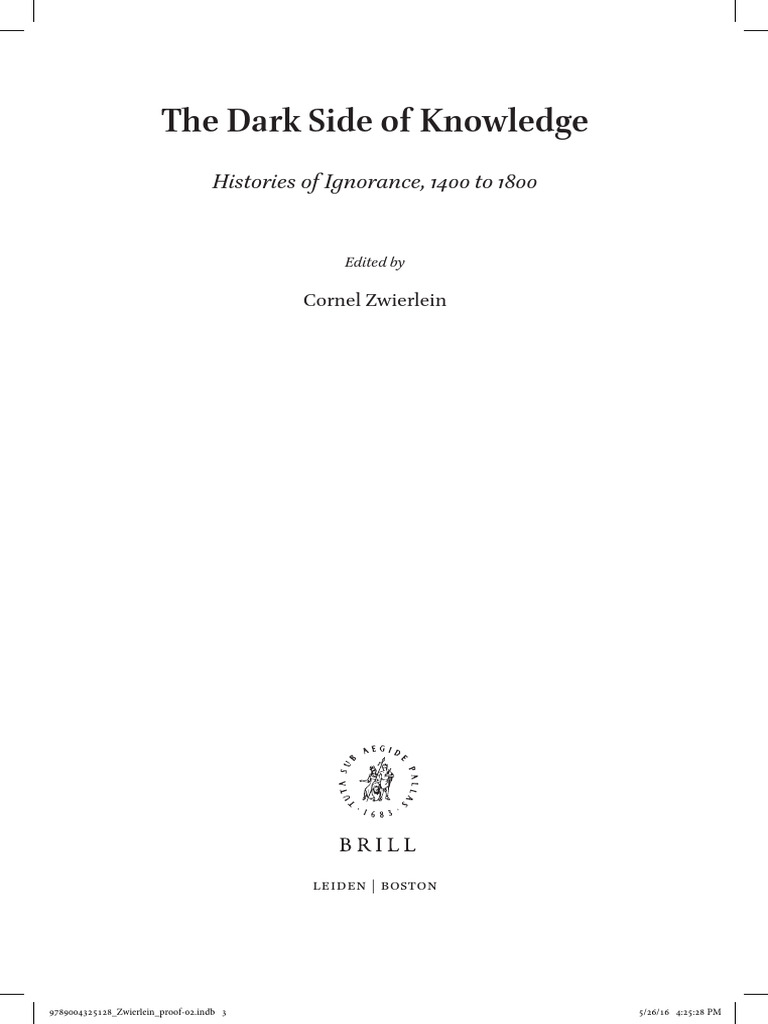 Book The Dark Side of Knowledge Historie | PDF | Sociology | Knowledge