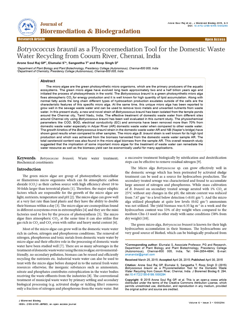 Cocum Chennai | PDF | Sewage Treatment | Biology