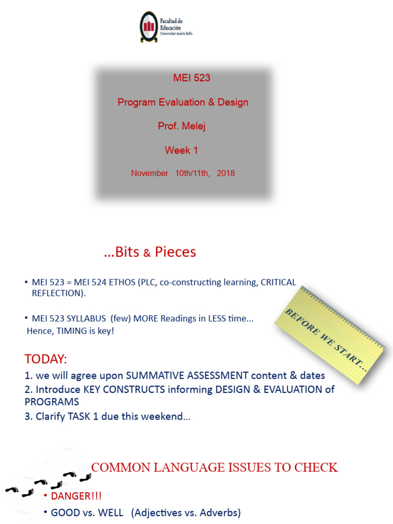MEI 523 Program Evaluation Overview | PDF | Curriculum | Learning