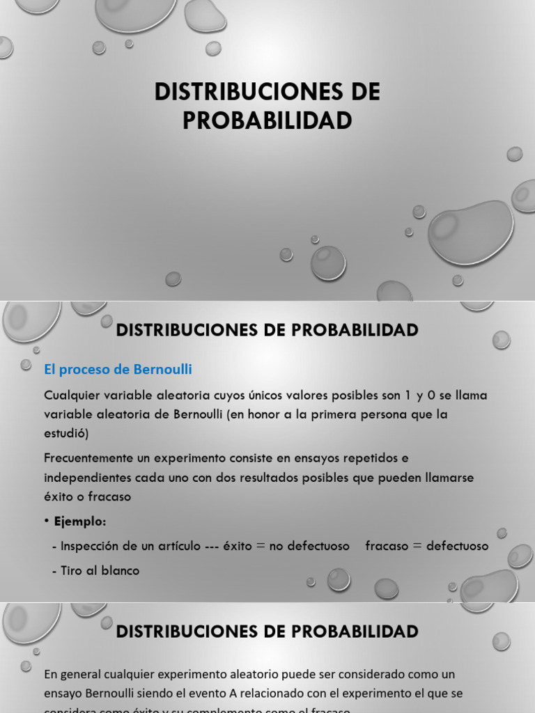 Notas - Distribuciones de Probabilidad (Bernoulli y Biomial) | PDF | Probabilidad | Estadísticas