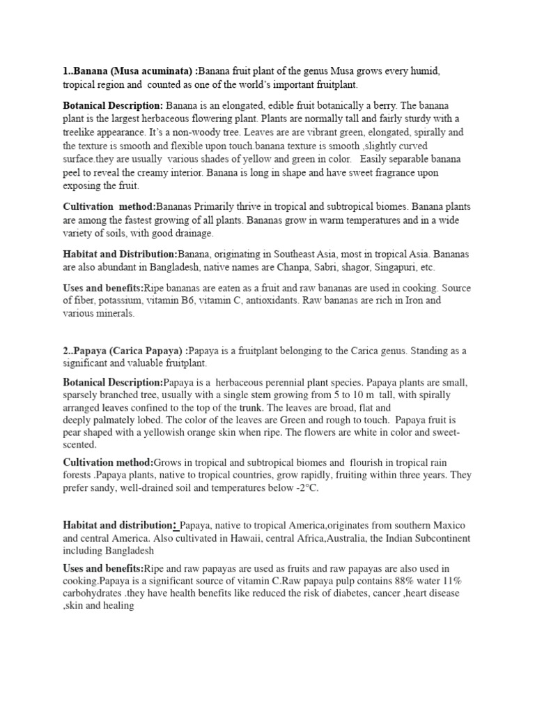 Bio Presentation Online | PDF | Banana | Fruit