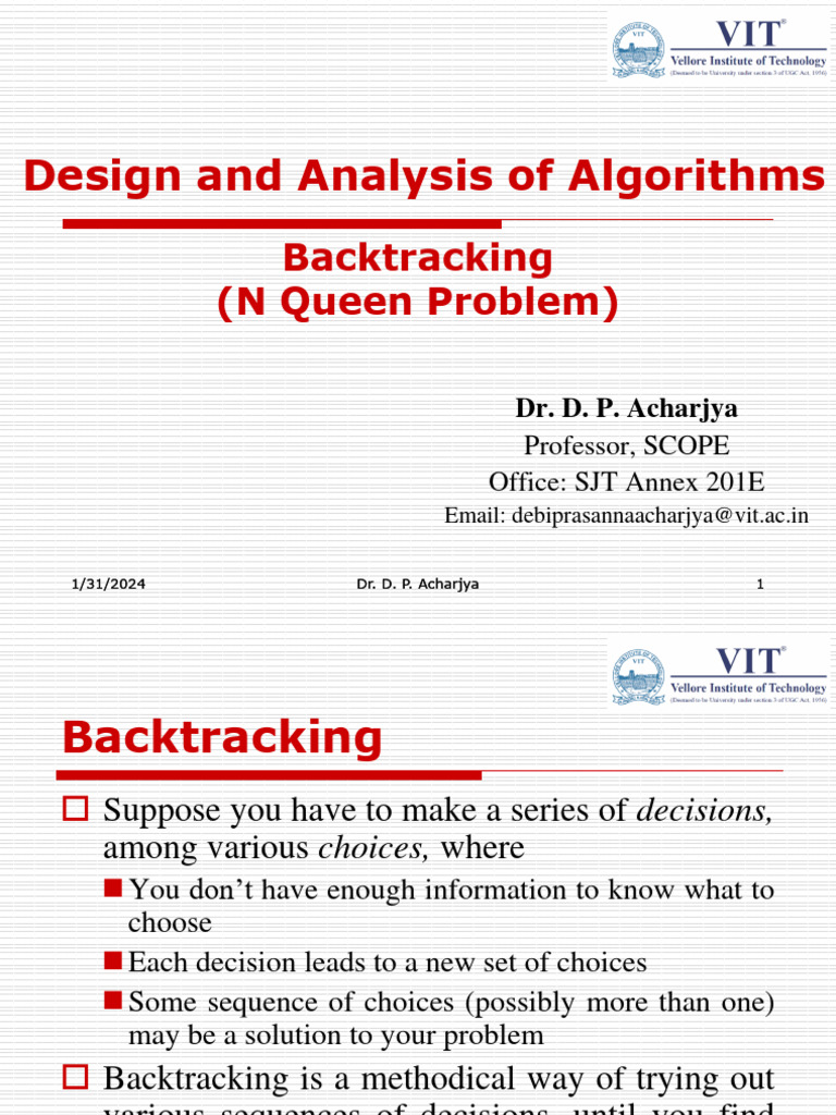 7 Backtracking - N Queen Problem | PDF | Computational Complexity Theory | Discrete Mathematics
