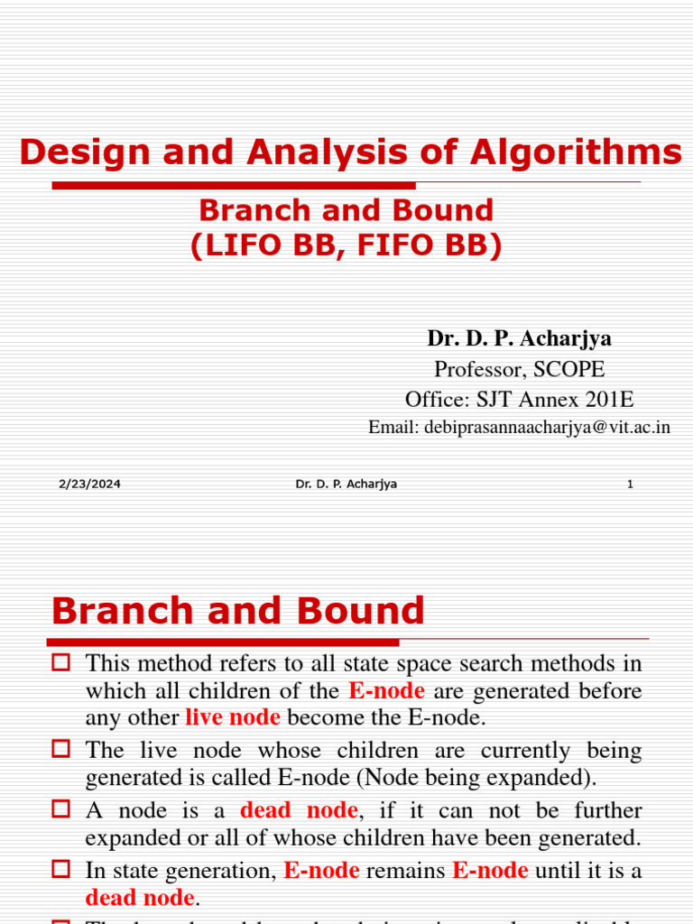 14 Branch and Bound - LIFO BB and FIFO BB | PDF | Mathematical Optimization | Computational ...