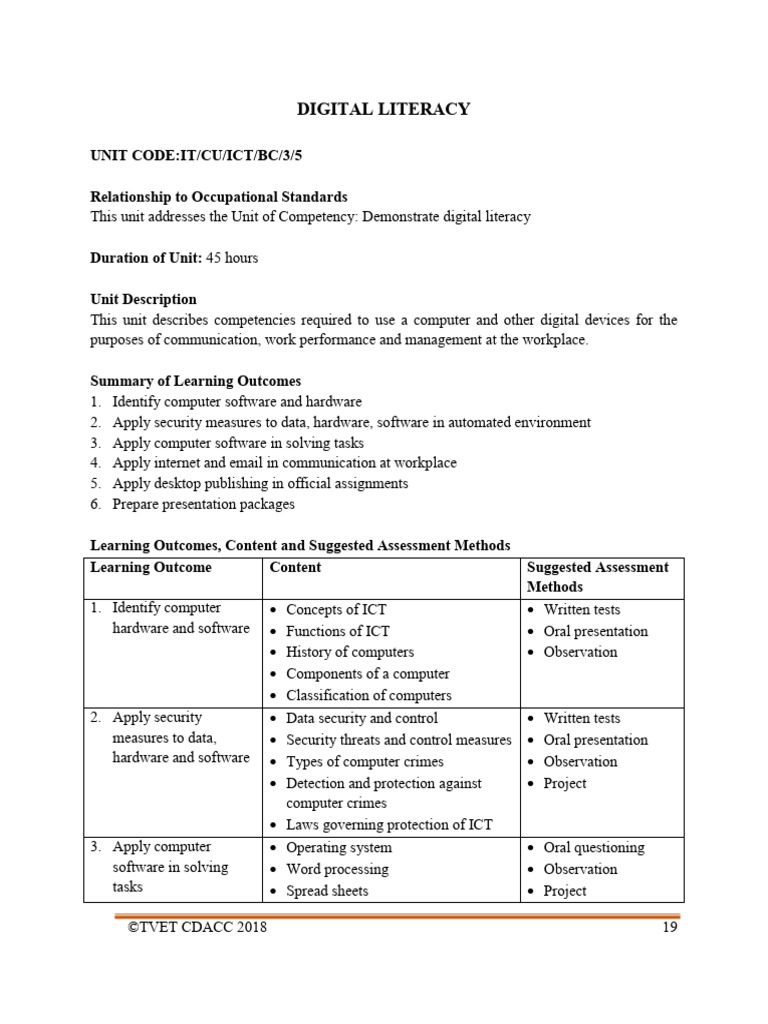 Digital Literacy LEVEL 5 | PDF | Information Technology | Computer Hardware