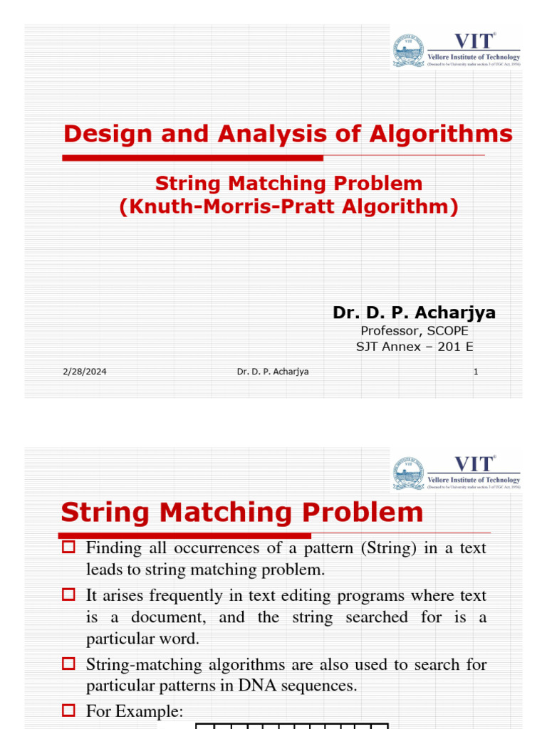 18 String Matching - KMP Algorithm | Download Free PDF | Mathematical ... 18 String Matching - KMP Algorithm | Download Free PDF | Mathematical ...