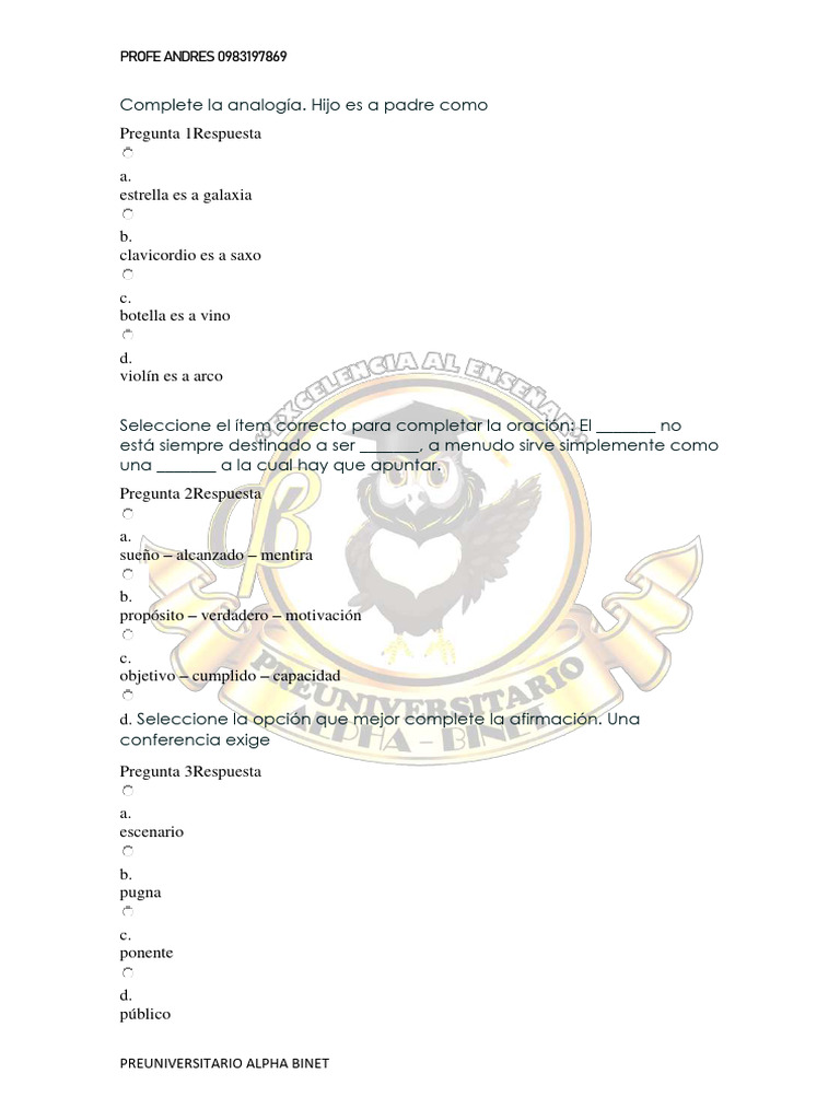 Prueba 07 Am | PDF | Proposición